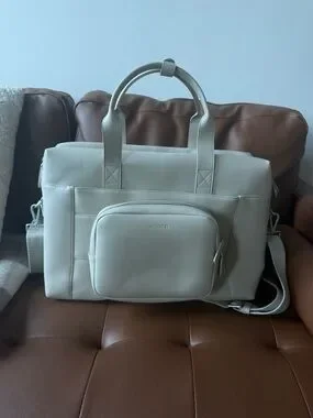 Monos | Bags | Monos Metro Duffel Ivory Vegan Leather Metro Kit | Poshmark